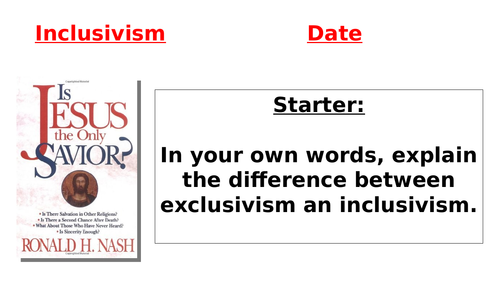 Philosophy A Level - OCR - Religious Pluralism & Theology - Inclusivism ...