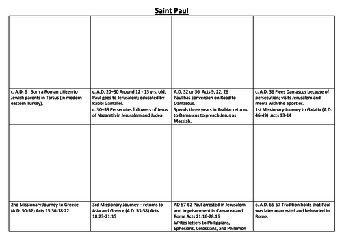 Saint Paul Comic Strip and Storyboard | Teaching Resources