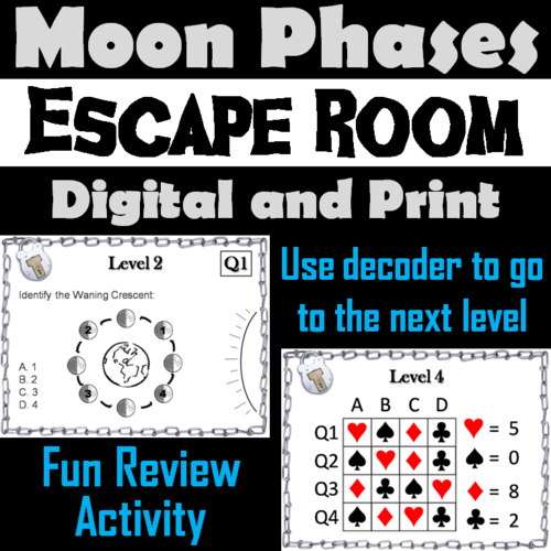Moon Phases Escape Room | Teaching Resources