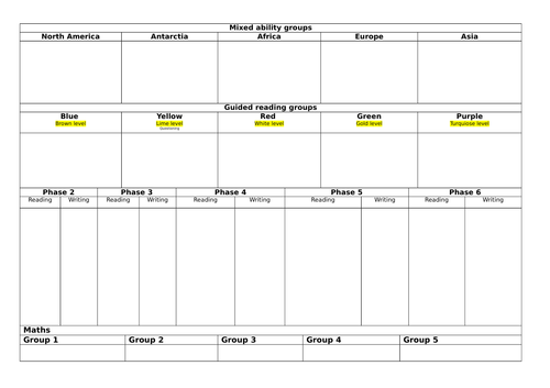Group list template | Teaching Resources