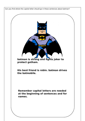 Batman Capital Letters | Teaching Resources