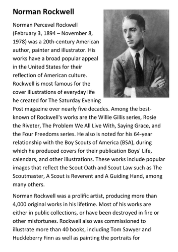 Norman Rockwell Handout | Teaching Resources