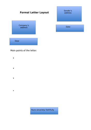 Formal Letter planning sheet | Teaching Resources