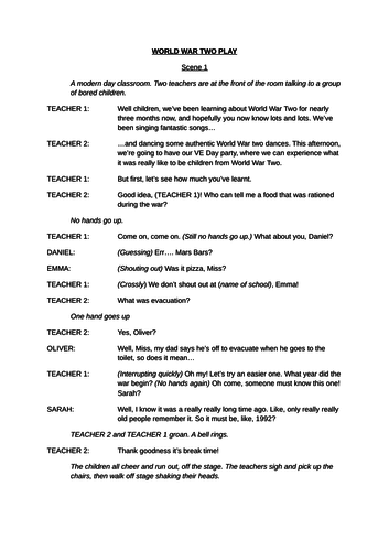 World War Two play script | Teaching Resources
