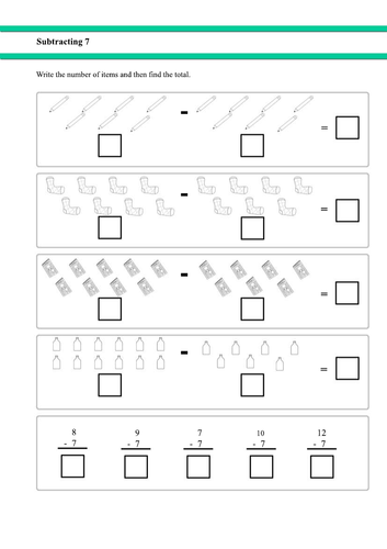 Subtracting 7 for Year 1 students | Teaching Resources