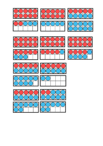 Ten frames - completed with various numbers | Teaching Resources