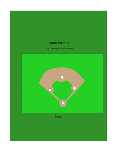 Math Baseball - Addition and Subtraction Up to 4 Digits | Teaching ...