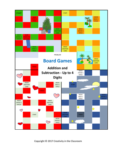 Board Games - Addition and Subtraction - Up to 4 digits | Teaching ...