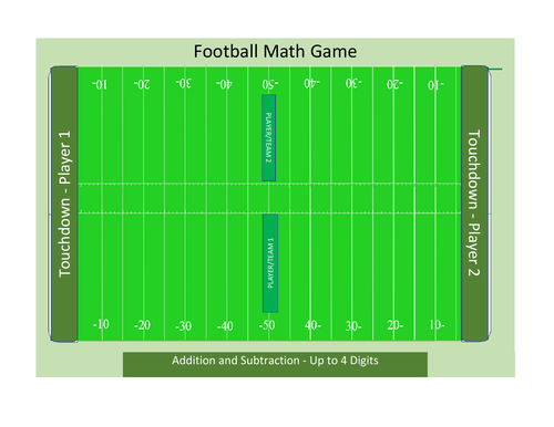 Math Football - Addition and Subtraction - Up to 4 digits | Teaching ...