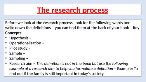 AQA A Level - Sociology - The Process of Research | Teaching Resources