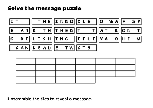 Solve the message puzzle from Edith Wharton | Teaching Resources