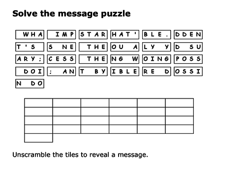 Solve the message puzzle from Saint Francis of Assisi | Teaching Resources