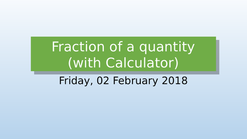 Fractions of a quantity | Teaching Resources