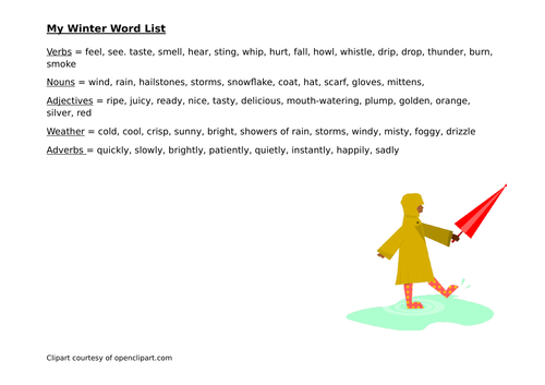 Winter Poetry Comprehension and Wordbanks to create Poems | Teaching ...