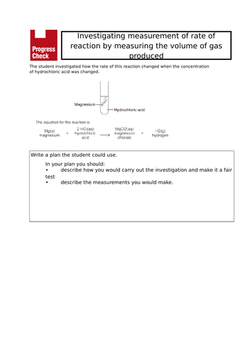 Rates of Reaction Required Practical Starter | Teaching Resources