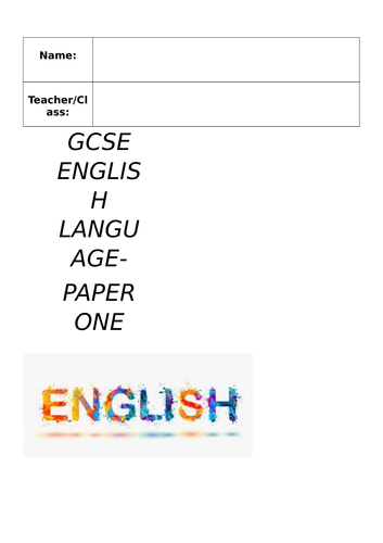 English Language Paper 1 Guided Exam Paper | Teaching Resources