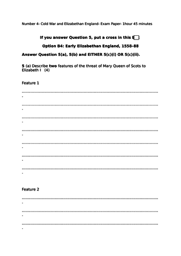 GCSE 9-1 Edexcel Elizabeth Paper | Teaching Resources