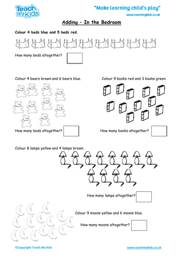Adding Numbers to 15, Counting How Many Altogether, EYFS, Year 1 by ...