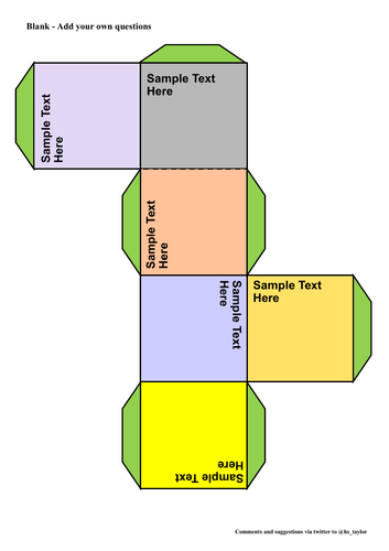 Plenary Dice - Full set to match Bloom's Taxonomy (plus blank dice to ...