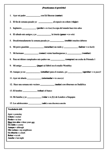 Spanish Hobbies Past tense / el fin de semana pasado | Teaching Resources