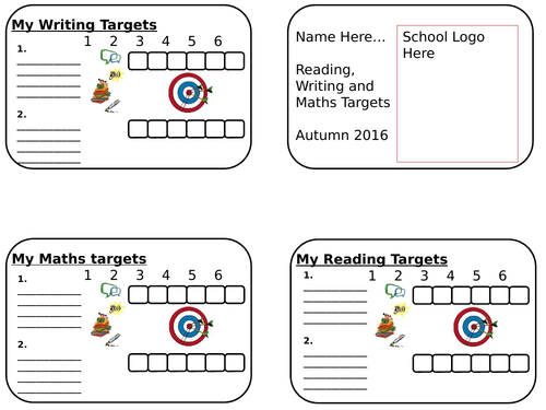 Target Sheet - Recording Evidence - Stickers / Reading Writing and ...