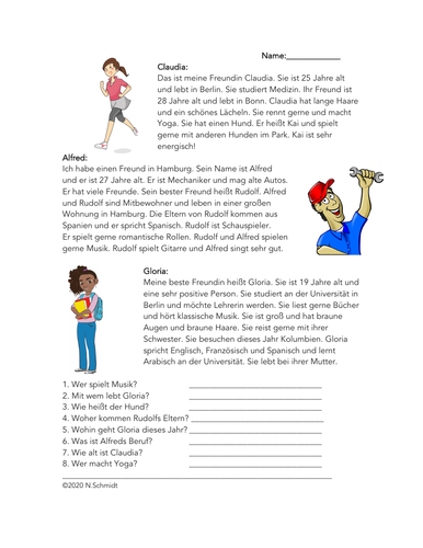 Meine Freunde Lesung - German Reading on Friends (Describing People ...