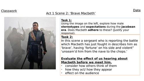 Macbeth Act 1 Sc 2 and 3 High Challenge resource | Teaching Resources