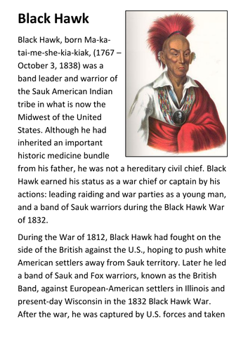 Black Hawk Handout | Teaching Resources
