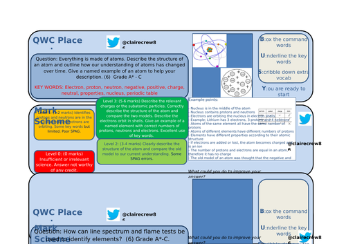QWC cards for Chemistry | Teaching Resources