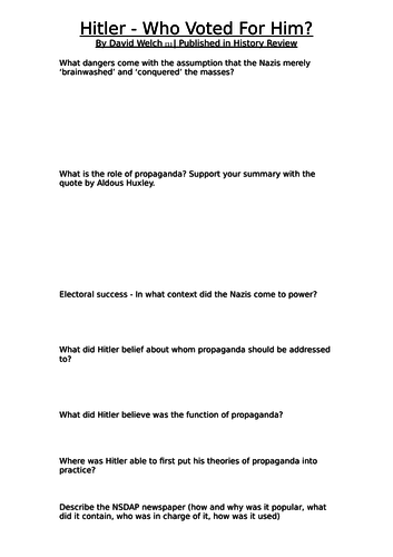 Nazi Propaganda | Teaching Resources