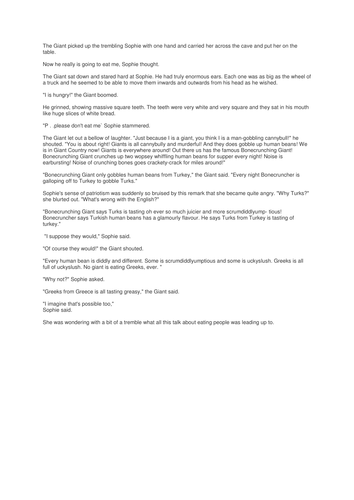 BFG Comprehension Activity | Teaching Resources