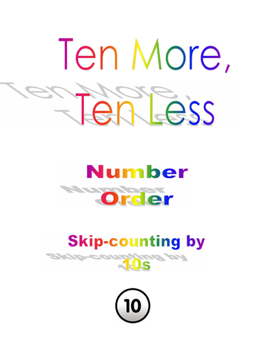 Ten More Ten Less Graphic Organizer | Teaching Resources