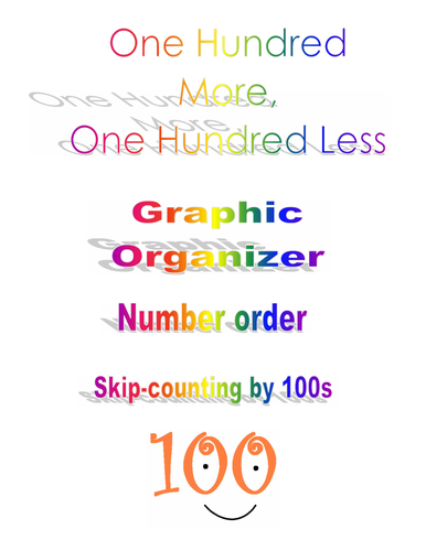 One Hundred More Less Graphic Organizer | Teaching Resources One Hundred More Less Graphic Organizer | Teaching Resources