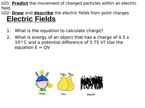 Electric Fields Triple Physics | Teaching Resources