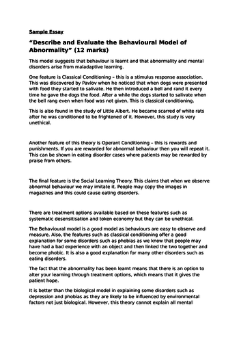 Sample essay for students to improve | Teaching Resources