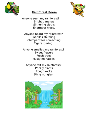 Rainforest Poem by DosbarthJJ - Teaching Resources - Tes