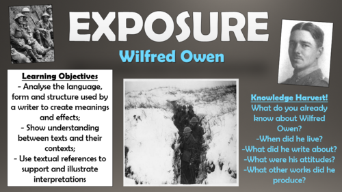 Exposure - Wilfred Owen | Teaching Resources