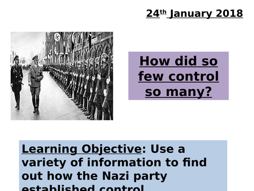 Nazi police state and propaganda Germany 1933-45 | Teaching Resources