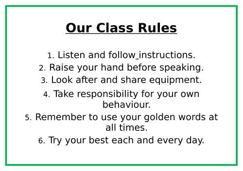 Class Rules display list. | Teaching Resources Class Rules display list. | Teaching Resources