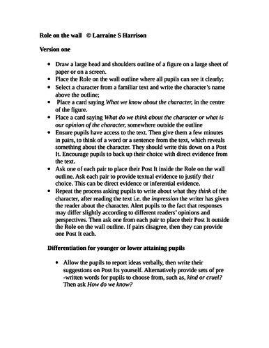 Ways to use Role on the wall | Teaching Resources