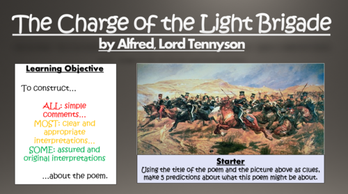 The Charge of the Light Brigade - Alfred, Lord Tennyson - Double Lesson ...