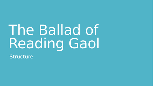 AQA A Level Literature B The Ballad of Reading Gaol | Teaching Resources