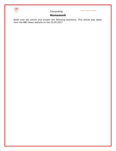 Reading Article Homeworks | Teaching Resources