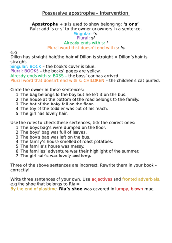 Possessive Apostrophe