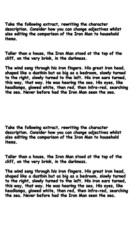 The Iron Man - Chapter One Lessons and Resources | Teaching Resources