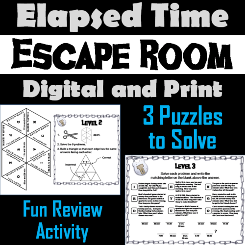 Elapsed Time: Math Escape Room | Teaching Resources