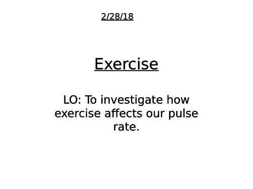 Exercise & Pulse Rate (low ability & EAL) | Teaching Resources