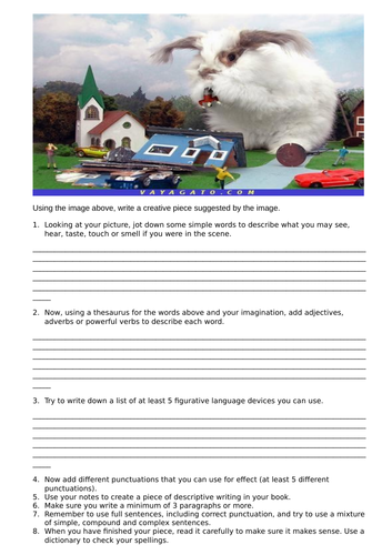Creative writing step by step guide with a visual prompt | Teaching ...