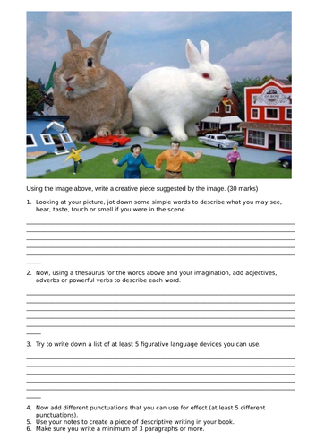 Creative writing step by step guide with a visual prompt to help ...