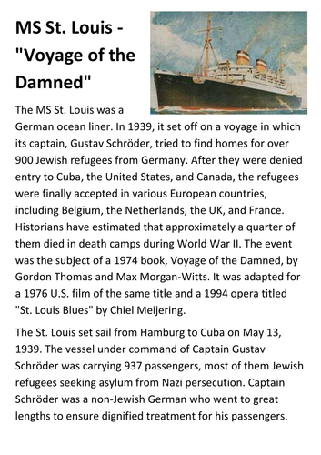 MS St Louis Handout | Teaching Resources